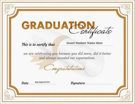 Graduation Certificate Templates For Ms Word Artofit