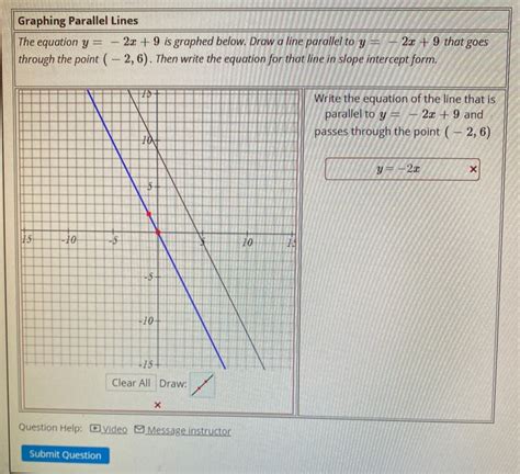 solved graphing parallel lines the equation y 2x 9 is