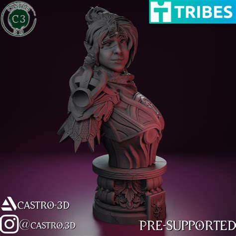 3d Printable Cleric Of Shar Tabletop Bust By Castro3d