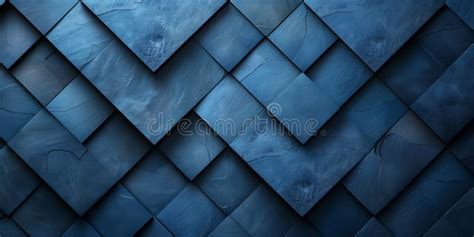 A Close Up Of An Electric Blue Diagonal Tile Wall Pattern Stock Image