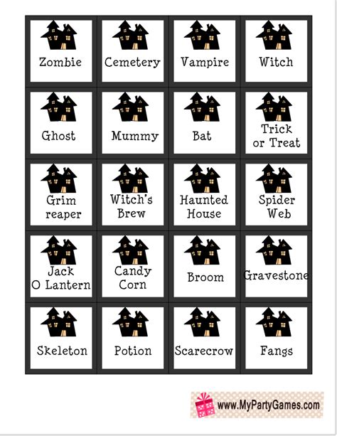 32 Free Printable Halloween Pictionary Clues Cards Artofit