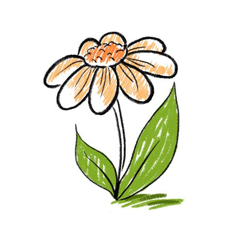 Simple Strokes Hand Painted Cartoon Plants Flowers Grass Small Fresh