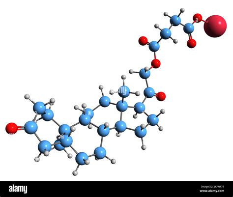 3d Image Of Hydroxydione Sodium Succinate Skeletal Formula Molecular