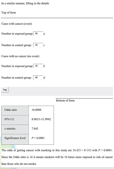 Online Calculation Of Odds Ratio Download Scientific Diagram