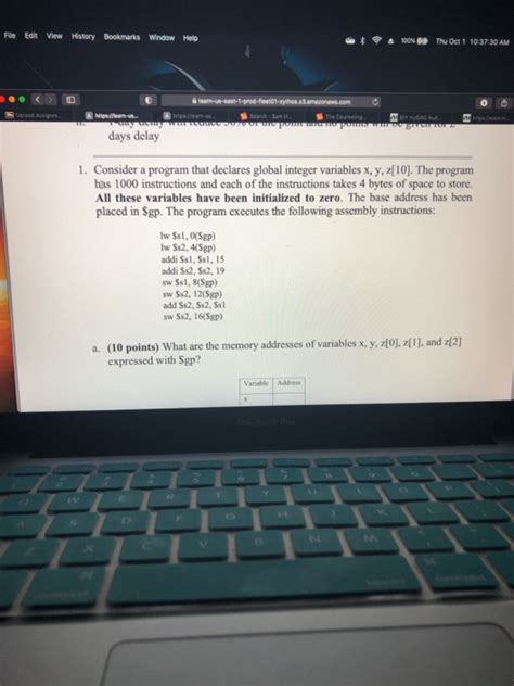 1 Consider A Program That Declares Global Integer