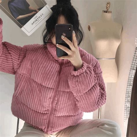 솜사탕 골덴 코듀로이 숏 패딩점퍼 5color 에이블리