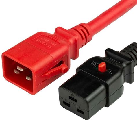 P Lock C20 To Locking C19 20a 12 3 Sjt Power Cord Red 2 Feet