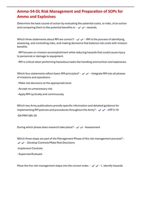 Ammo 54 Dl Risk Management And Preparation Of Sops For Ammo And