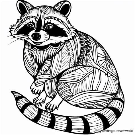 Raccoon Coloring Page Cute 2025