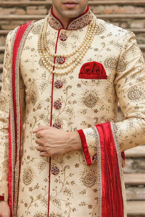 Exquisite All Over Embroidered Sherwani Manyavar Wedding Dresses