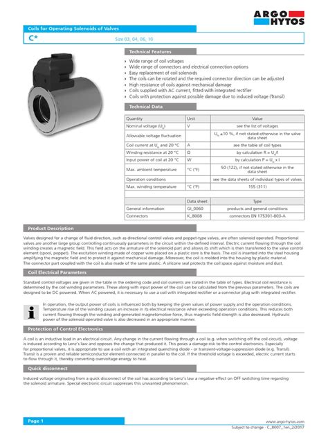 Coil Data Sheet Download Free Pdf Inductor Alternating Current