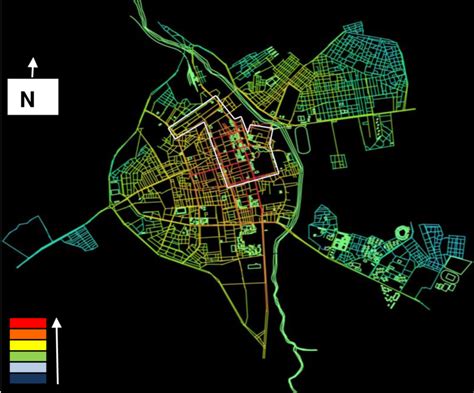 Axial Map Of Djelfa In 1987 1998 Global Integration Rn Source Authors Download