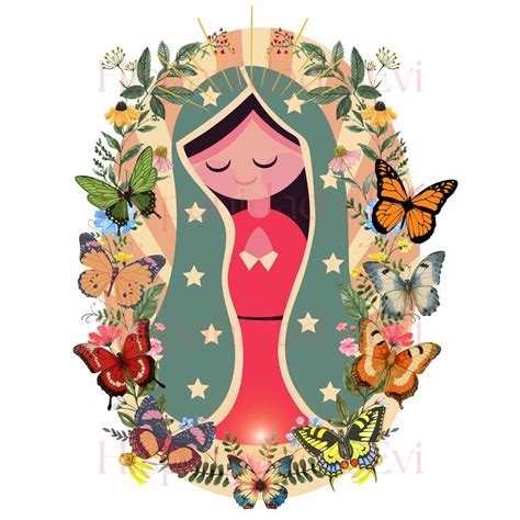 Virgen De Guadalupe Butterflies Png Virgensita Digital Files