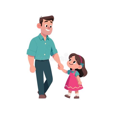Father And Daughter Cartoon Fathers Day Father Daughter Holding