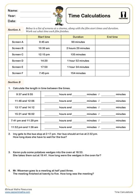 Time Calcualtions A Worksheet Fun And Engaging Year 5 Pdf Worksheets