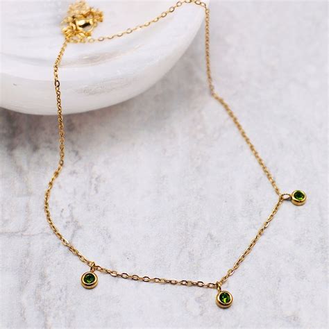 May Birthstone Necklace Shipping Department