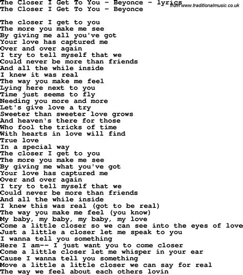 Closer You And I Lyrics Baeksong Web