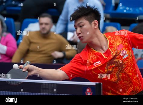 Budapest 18th Jan 2018 Chinas Xue Fei Hits A Return To His Teammate