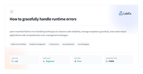 How To Gracefully Handle Runtime Errors Labex
