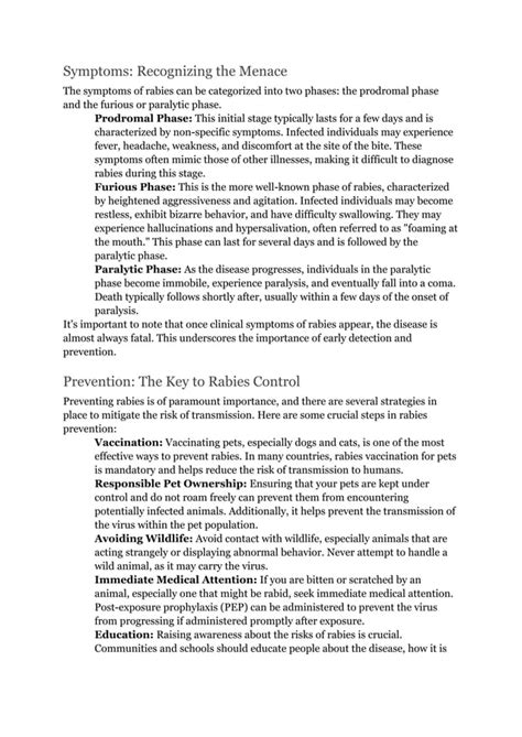 Understanding Rabies Causes Symptoms And Prevention Pdf Infectious Diseases Diseases