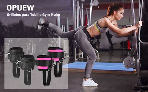 Opuew Grilletes Para Tobillo Gym Mujer Con Talonera Correas De Tobillo