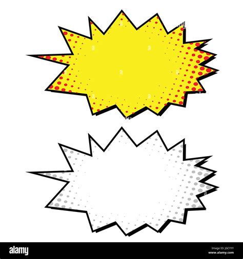Blank template comic text speech bubble with halftone dot background Stock Vector Art ...