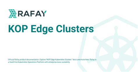 Kop Edge Clusters Rafay Product Documentation
