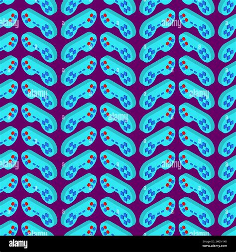 Joystick Pattern Seamless Gamepad Background Control Knob Video Game Texture Stock Vector