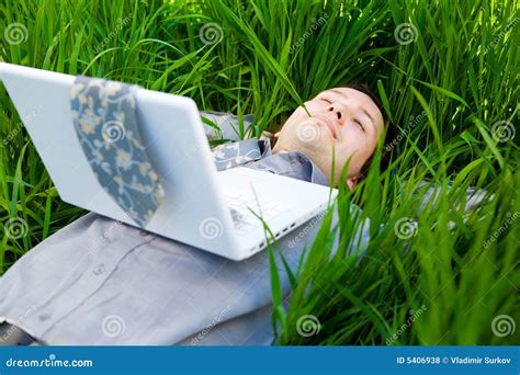 Rest With Laptop Stock Photo Image Of Laptop Happy Computer 5406938