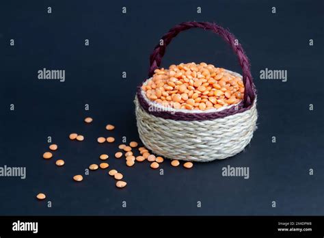 Red Lentils Pile Isolated Dry Orange Lentil Grains Heap Of Dal Raw Daal Dhal Masoor Lens