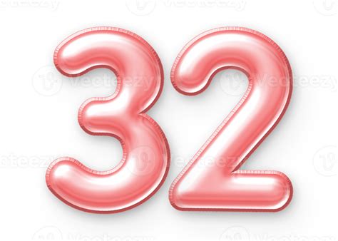 32 Number Balloon Pink 24652440 PNG