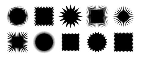 Premium Vector Zig Zag Edge Square And Circle Shapes Collection