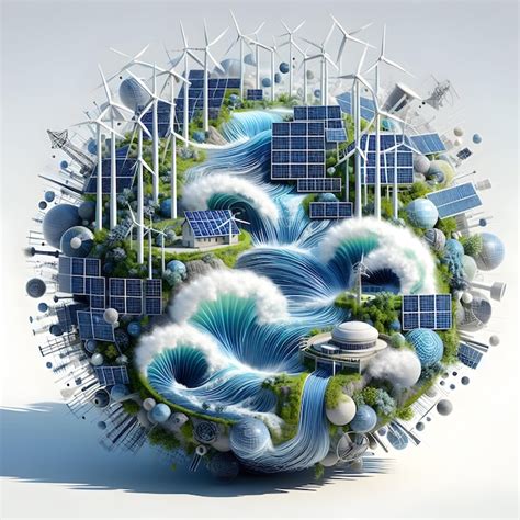 Premium Photo Hyper Realistic 3d Renewable Energy Collage Concept An