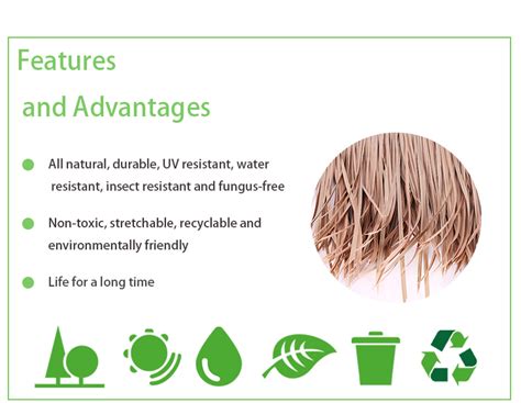 Multi Specification Artificial Roof Thatch Fireproof Artificial Synthetic Thatch Roofing