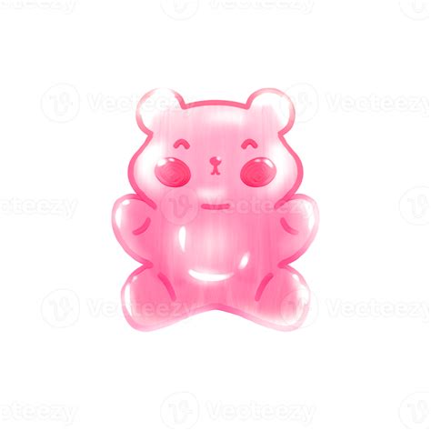 Cute Gummy Bear Sweet Stationary Sticker Oil Painting 22597543 Png