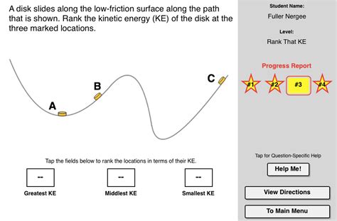 Energy Ranking Tasks Concept The Physics Classroom