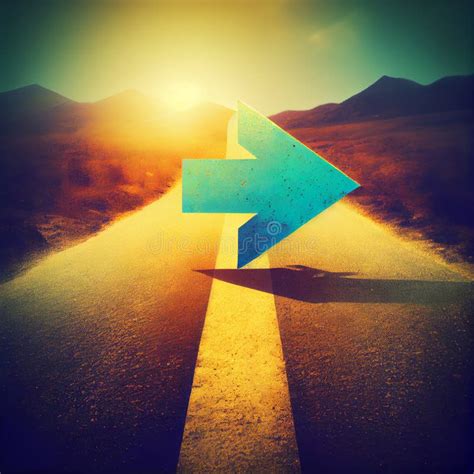 Arrow At Empty Road Stock Illustration Illustration Of Asphalt 268720374