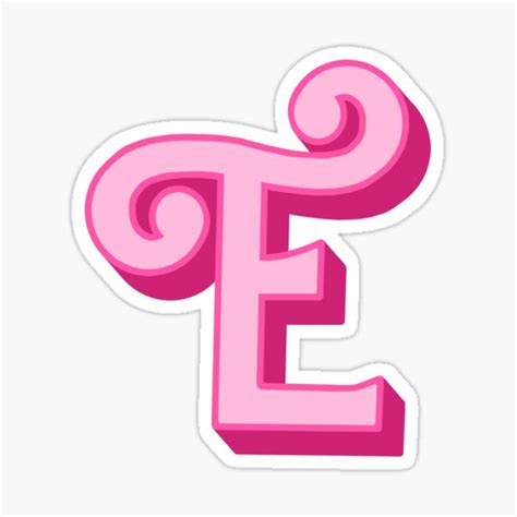 Barbie Initial E Sticker For Sale By Hannah Cohen Redbubble