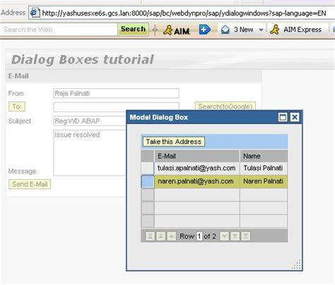SAP Dialog Boxes In WebDynpro ABAP