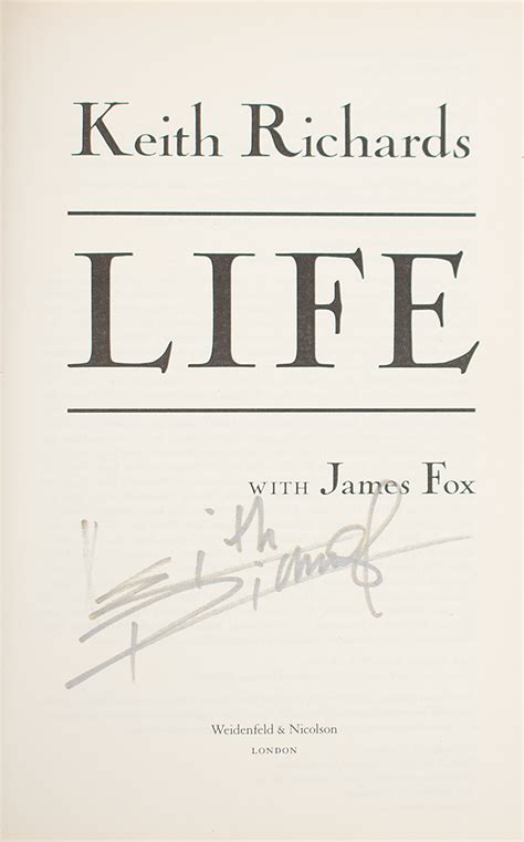 Rolling Stones Keith Richards Signed Book Rr Auction