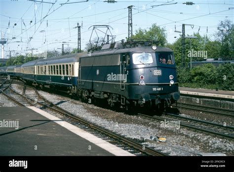 Train Headed By Db Class 110 Electric Locomotive Cologne North Rhine