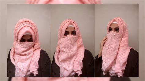 comfortable layered hijab with niqab tutorial | full coverage hijab tutorial | hijab by arish # ...