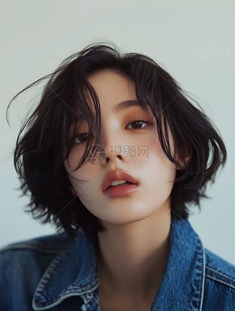 短发韩国女模高清图片下载 正版图片601966153 摄图网