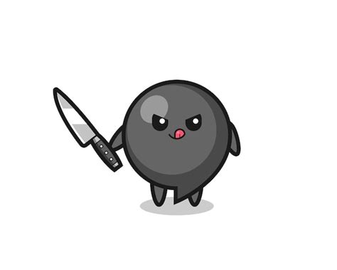 Cute Comma Symbol Mascot As A Psychopath Holding A Knife Premium Vector