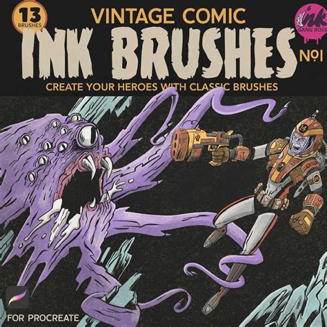 Vintage Comic Ink Brushes For Procreate Free Download
