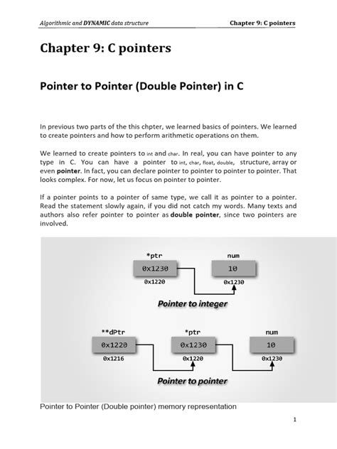 asd course chap9 pointer to pointer double pointer in c pdf