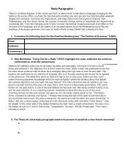 Developing Effective Body Paragraphs Strategies Examples And Course Hero