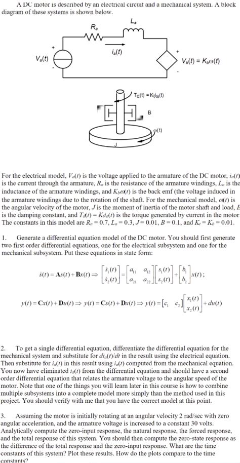 Solved Q Given ADC Motor Is Described Mechanical System Ra Chegg