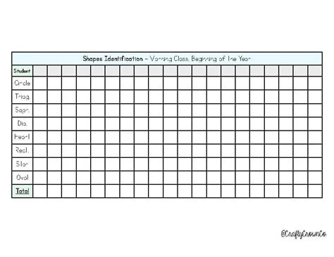 Assessment Tracker Sheet By Crafty Crown Co Tpt