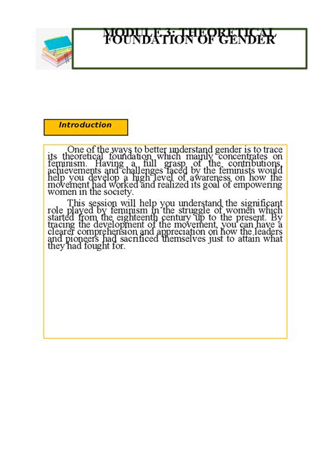 Gs Module 3 One Of The Ways To Better Understand Gender Is To Trace